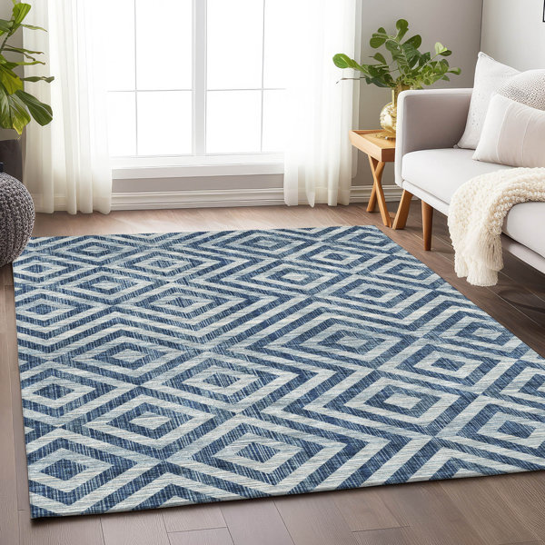 Bungalow Rose Tapis bleu marine de qualité supérieure lavable à la machine Prisco - Wayfair Canada